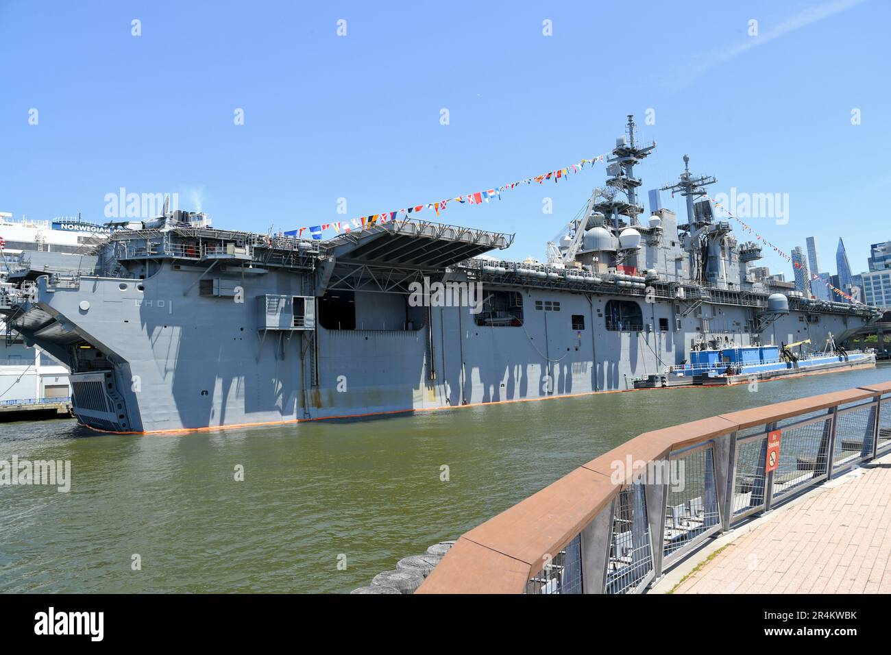 New York, USA. 28th May, 2023. Amphibious assault ship, USS WASP (LHD-1 ...