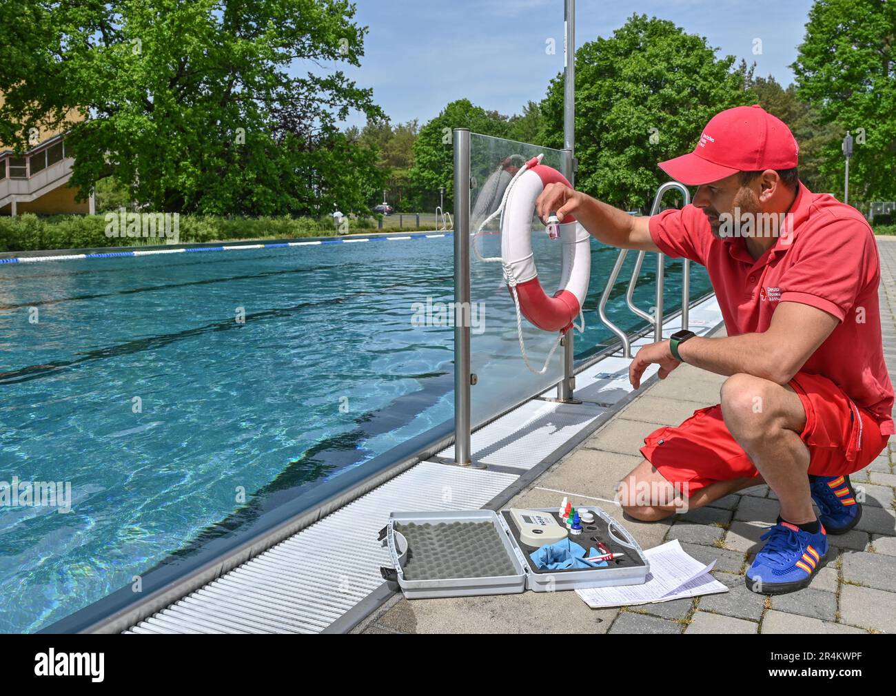 Bernau, Germany. 22nd May, 2023. René Poppel, head of Bernau's open-air ...