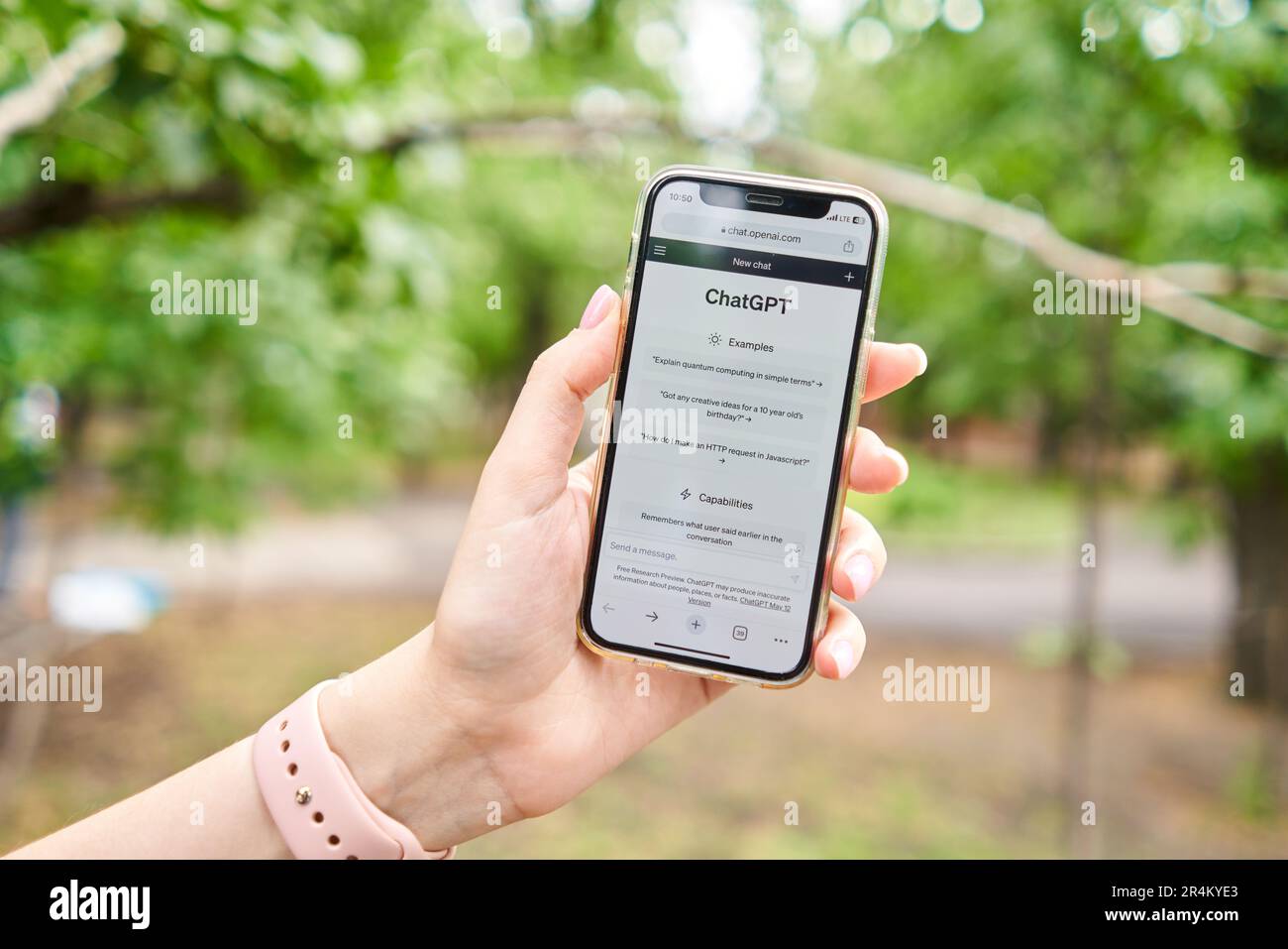 Spain, Barcelona - March 20 2023: Webpage of ChatGPT, a prototype AI chatbot, is seen on the ...