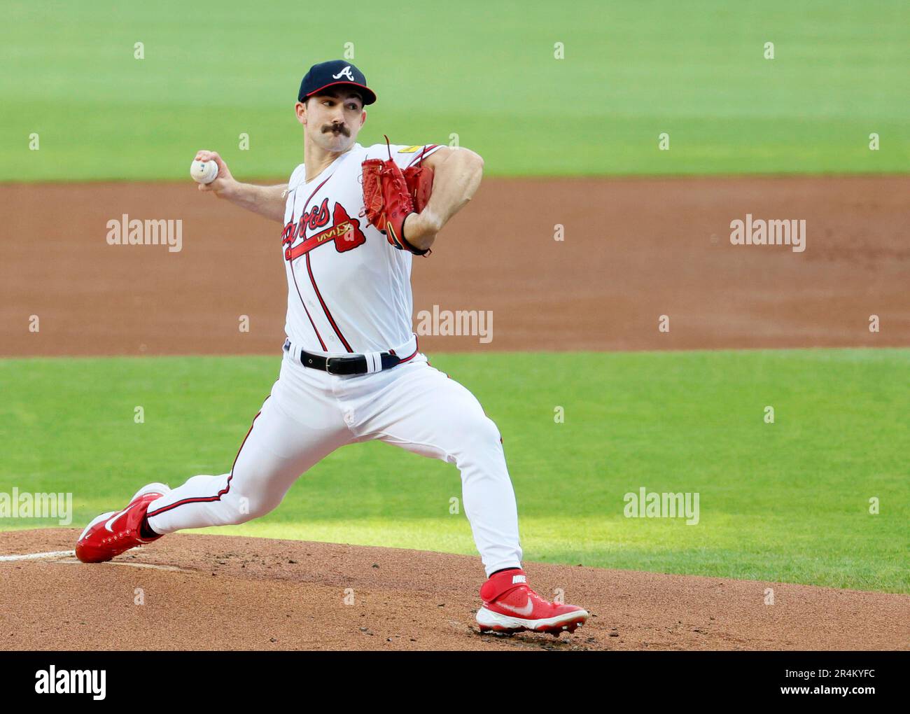 Atlanta Braves starting pitcher Spencer Strider delivers to a Phillies ...
