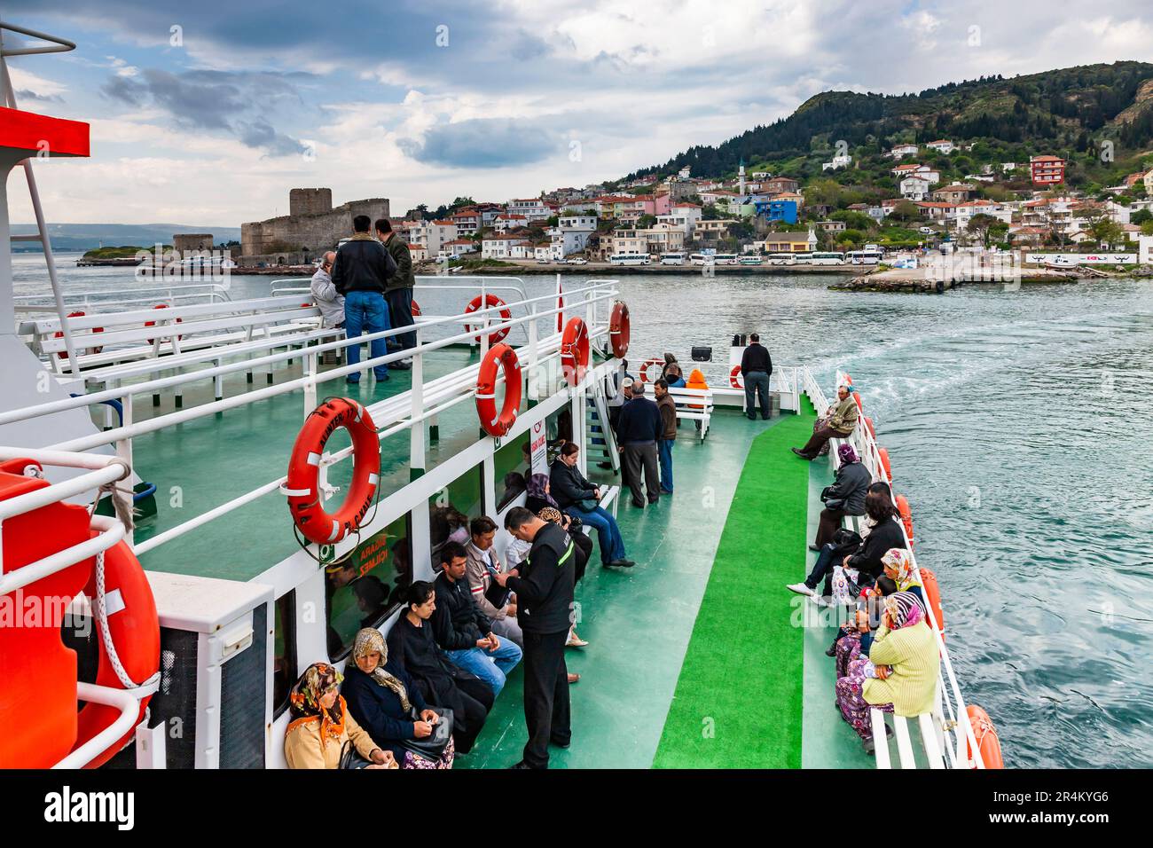Ferry boat, cross Dardanelles strait, Kilitbahir port of Gelibolu ...