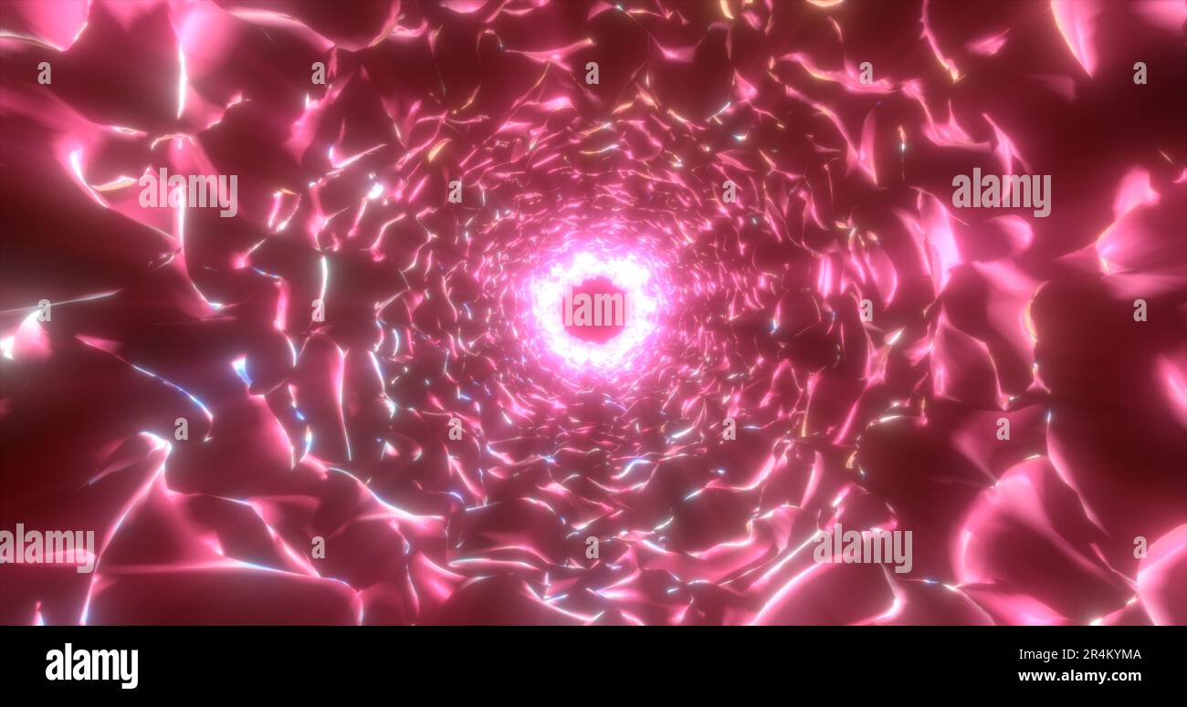 Abstract pink energy tunnel of waves glowing abstract background Stock ...