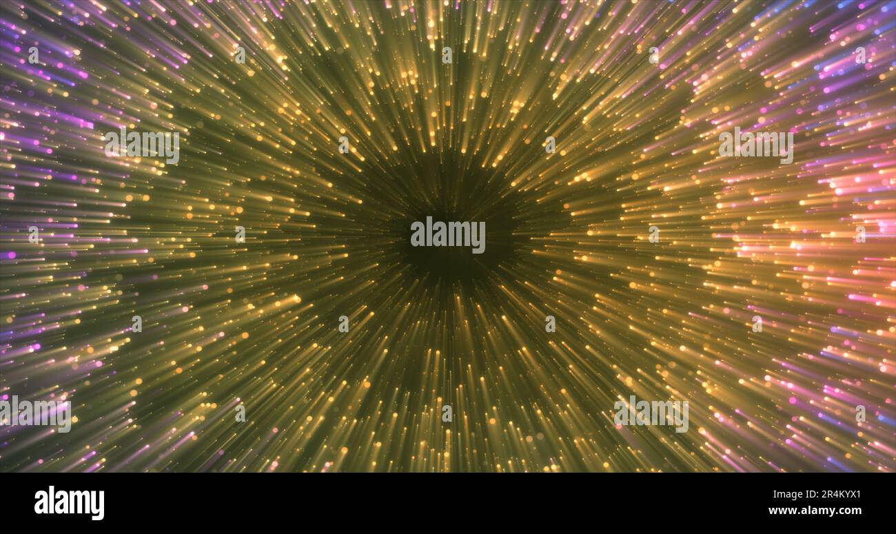 Abstract yellow energy magical glowing spiral swirl tunnel particle ...