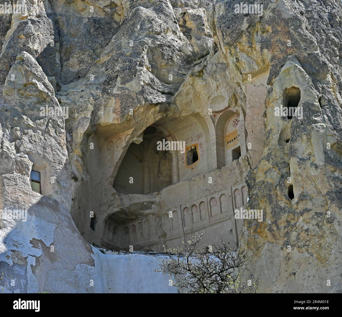 Red ochre painting on the walls of a ruined chamber of the Karanlık ...
