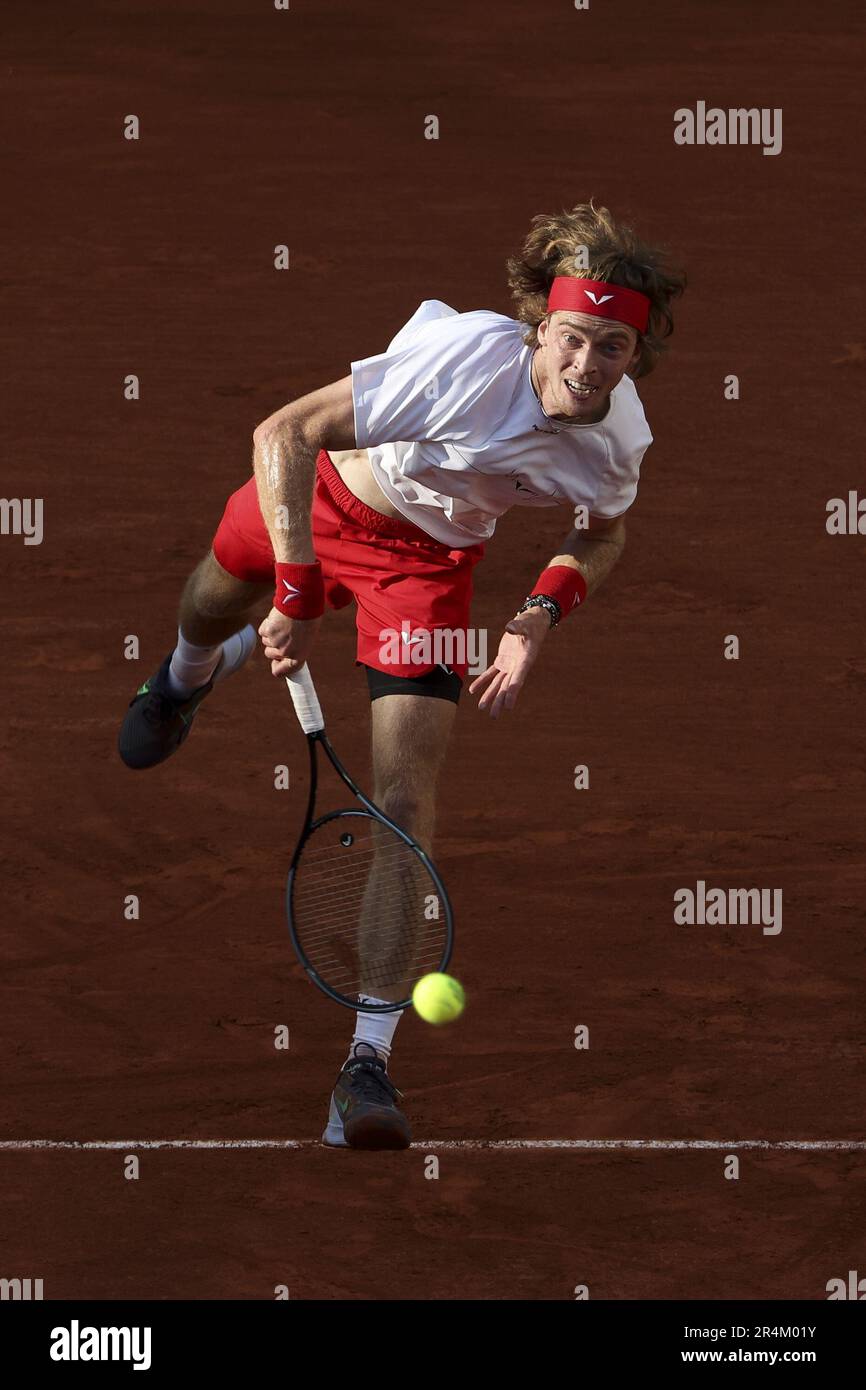 Andrey Rublev of Russia during day 1 of the 2023 French Open, Roland ...