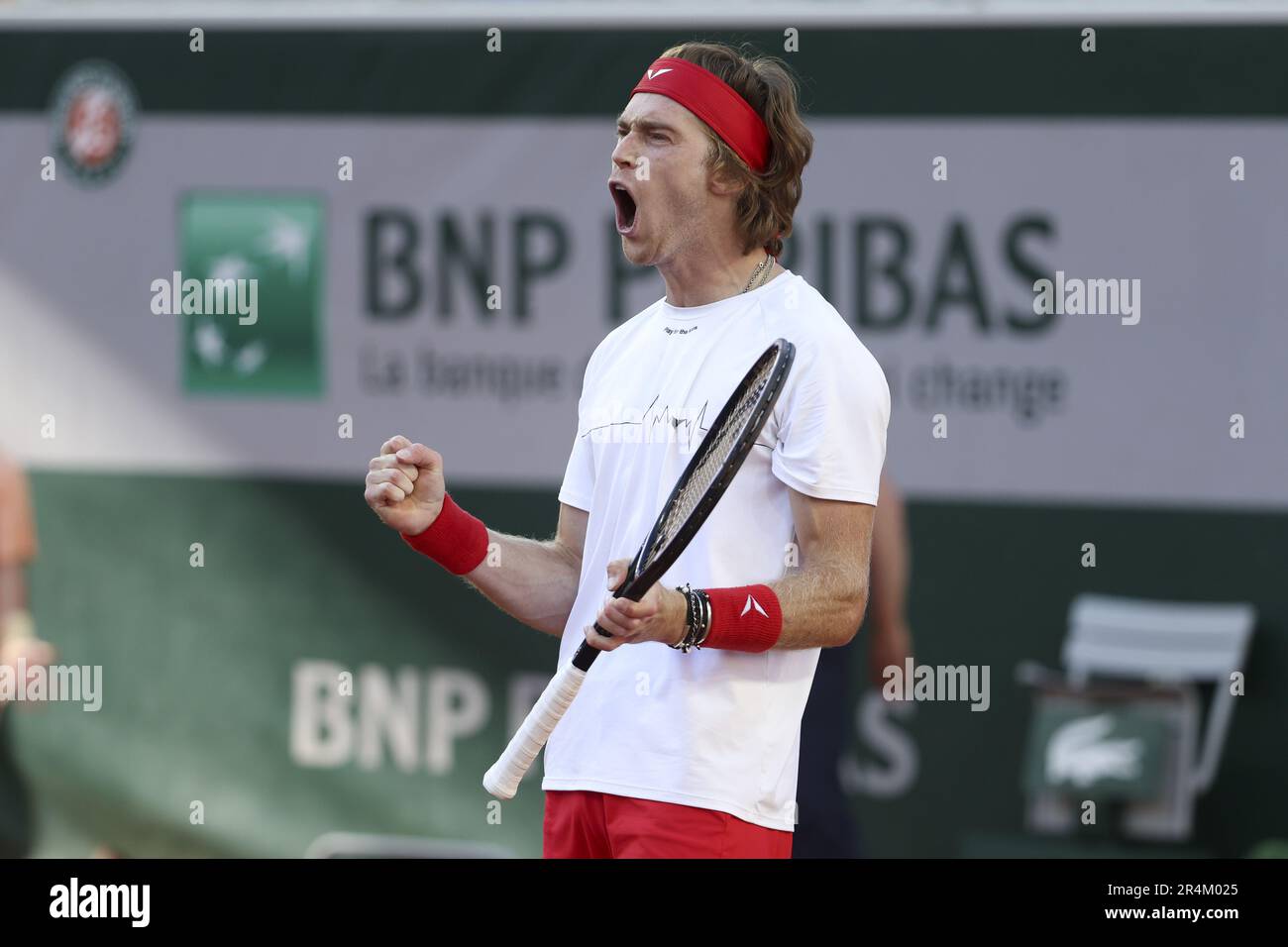Andrey Rublev of Russia during day 1 of the 2023 French Open, Roland ...