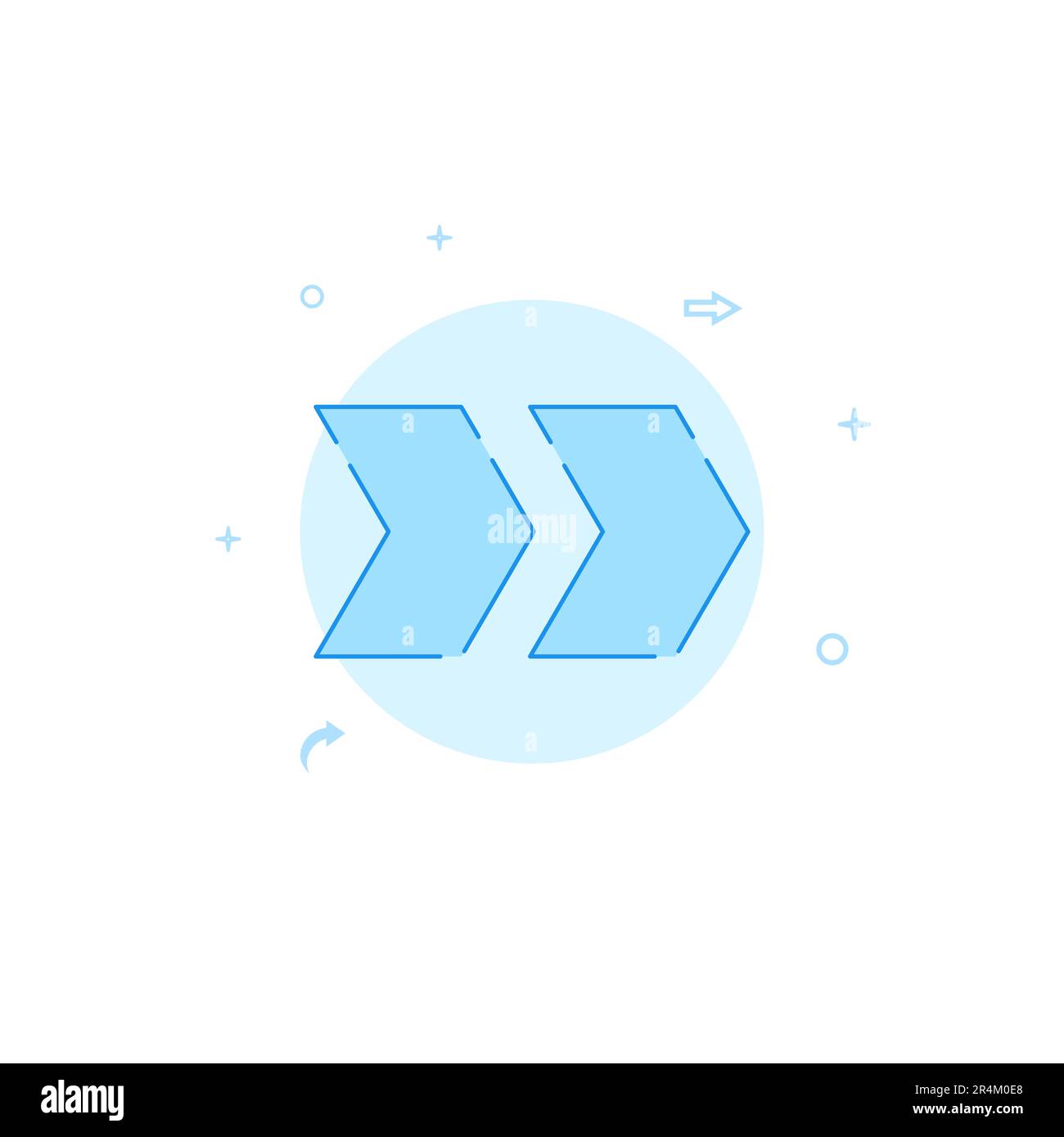 Fast forward double right arrow, speed, detour vector icon. Flat ...