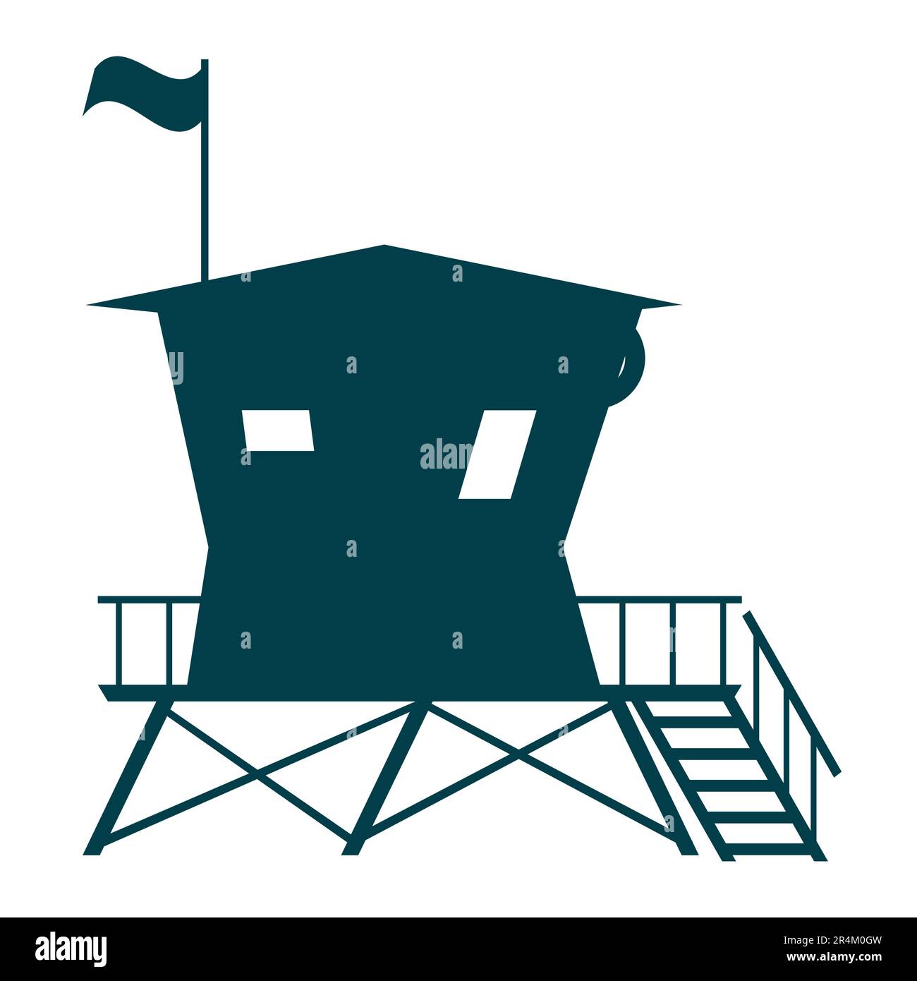 Lifeguard Tower icon. Station beach building illustration Stock Vector ...