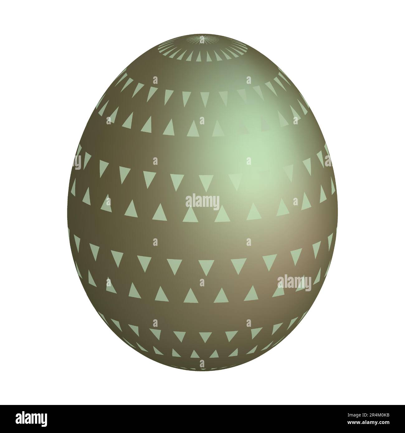 Festive holiday Easter egg. Realistic mother of pearl shiny egg decorated with bronze green ...