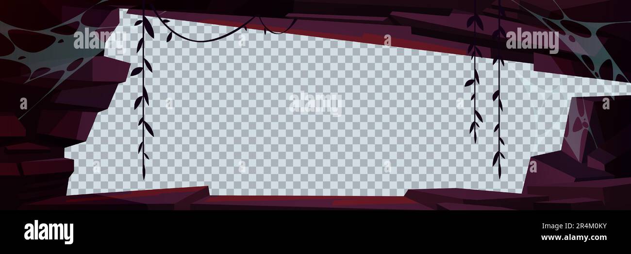 Cartoon isolated abandoned stone cave entrance vector illustration ...