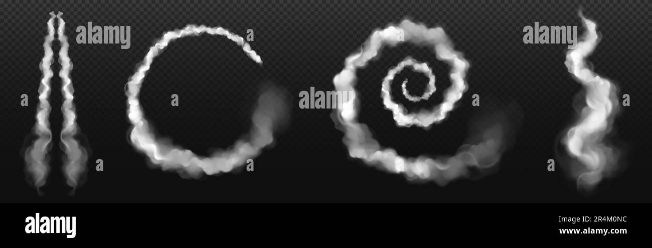 Spiral plane jet condensation trail smoke isolated vector effect ...
