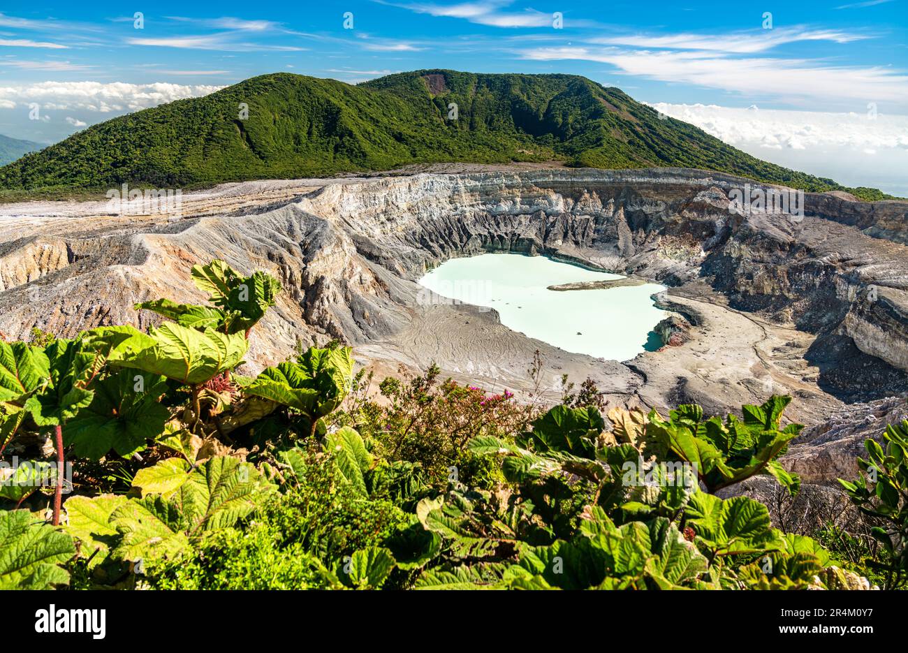 Crater of the Poas volcano in Costa Rica, Central America Stock Photo ...