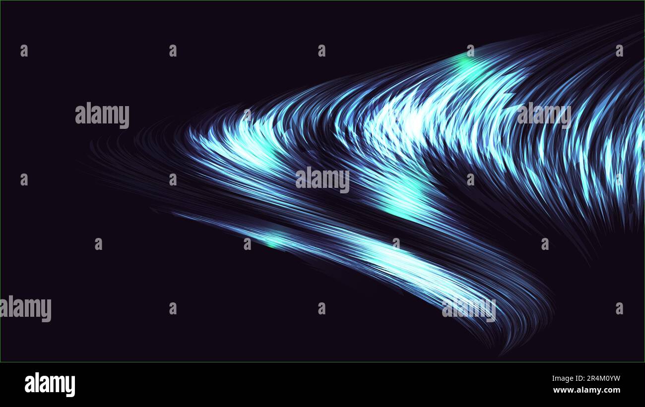 Blue abstract digital high-tech magical cosmic energy electric bright ...