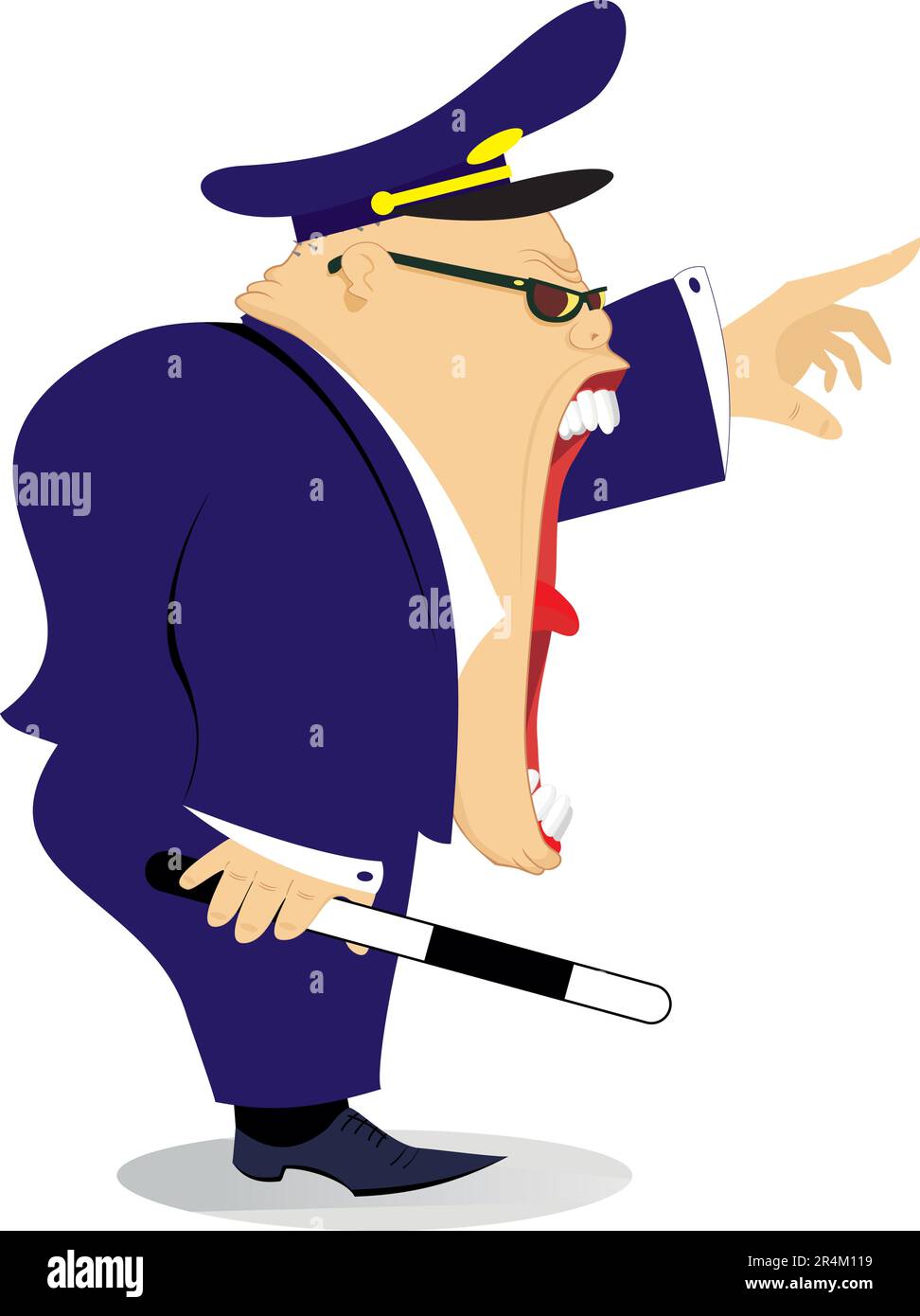 Shouting traffic police. Colorful cartoon traffic cop Stock Vector ...