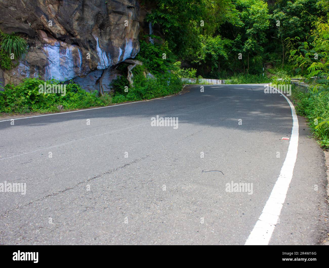 View of curvy Ghat road along the mountain range of Eastern Ghats ...