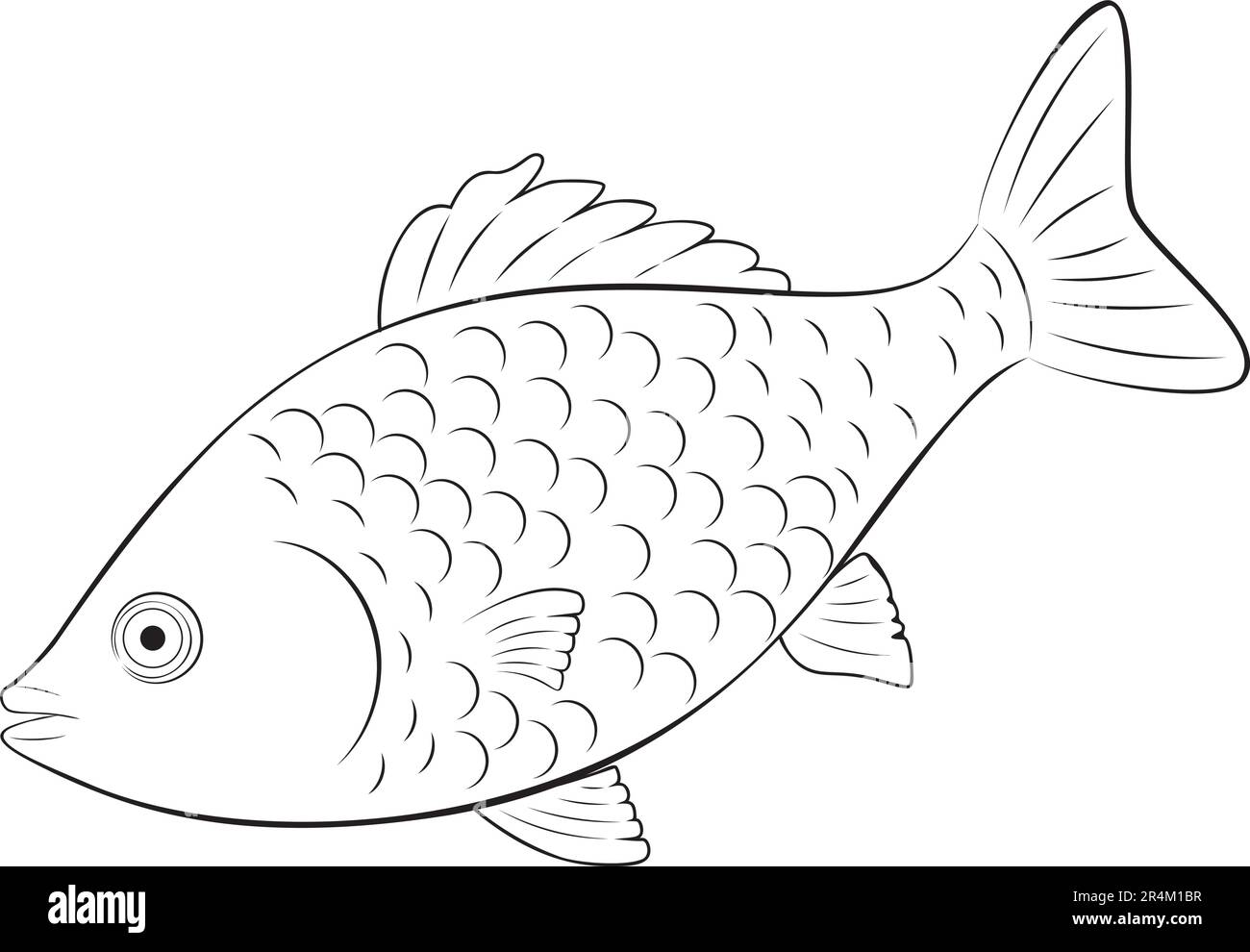 Abstract cartoon fish in simple line art style Stock Vector Image & Art ...