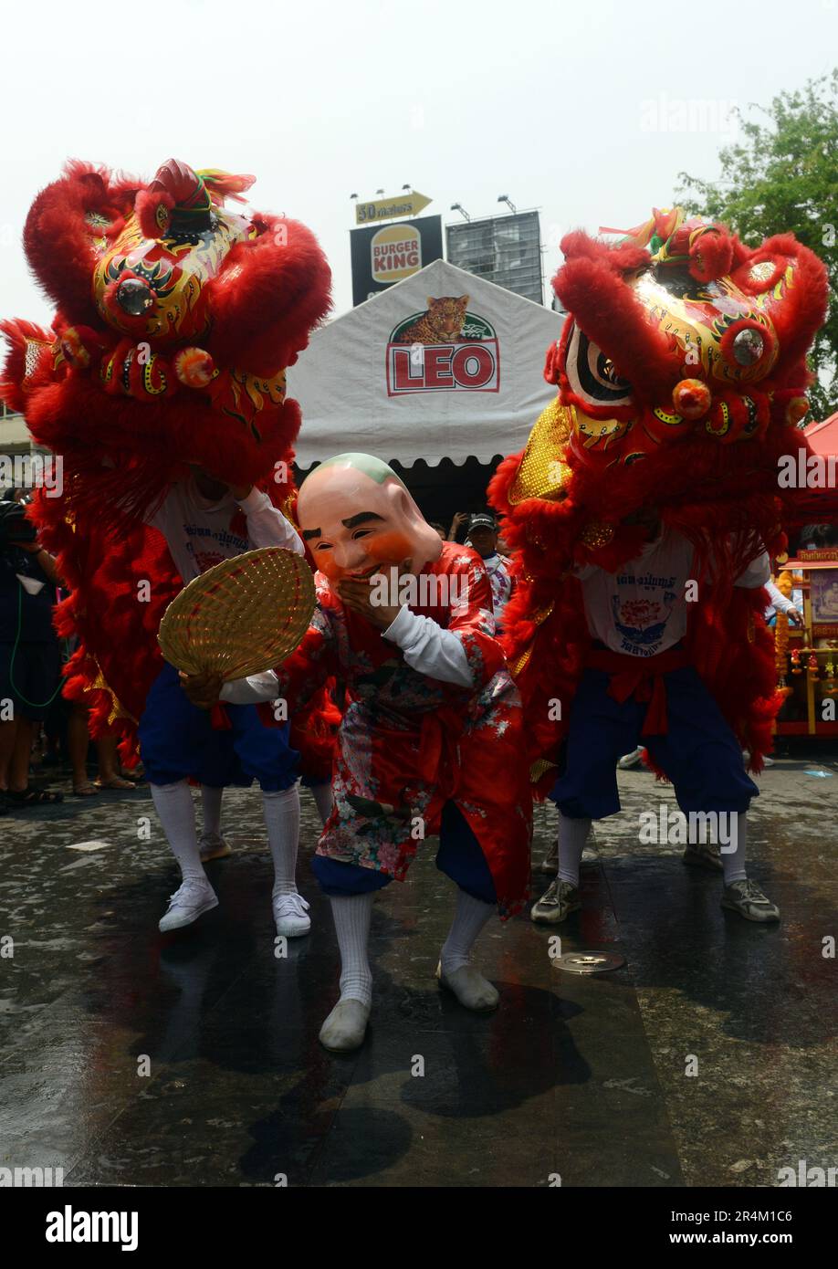 A colorful cultural show of Dragons and colorful characters during the ...