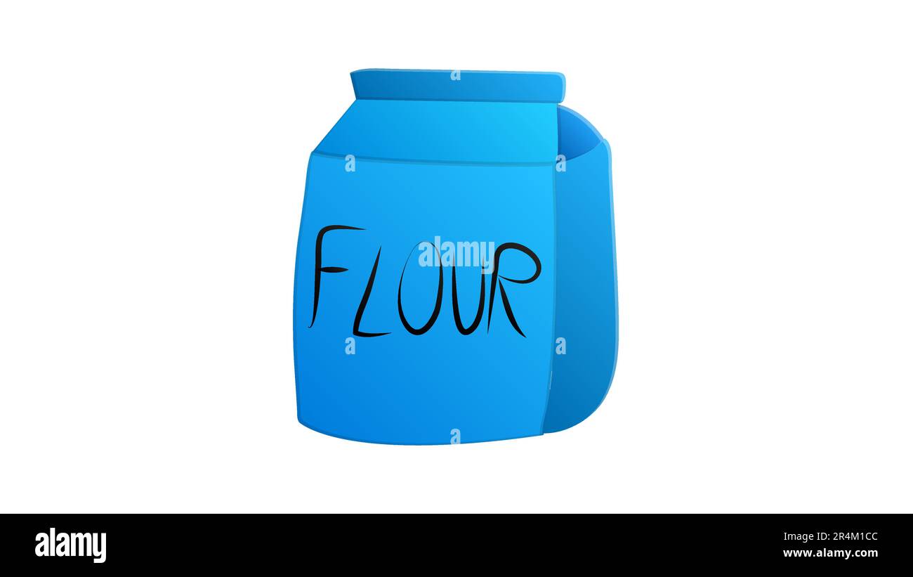 package of flour on a white background. vector illustration. flour is ...