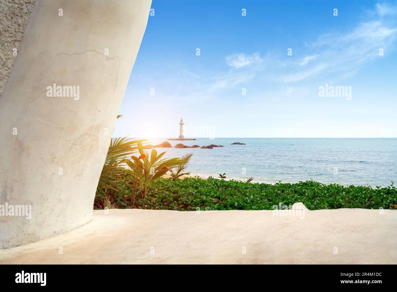 The lighthouse by the sea, the scenery of Sanya, China Stock Photo - Alamy