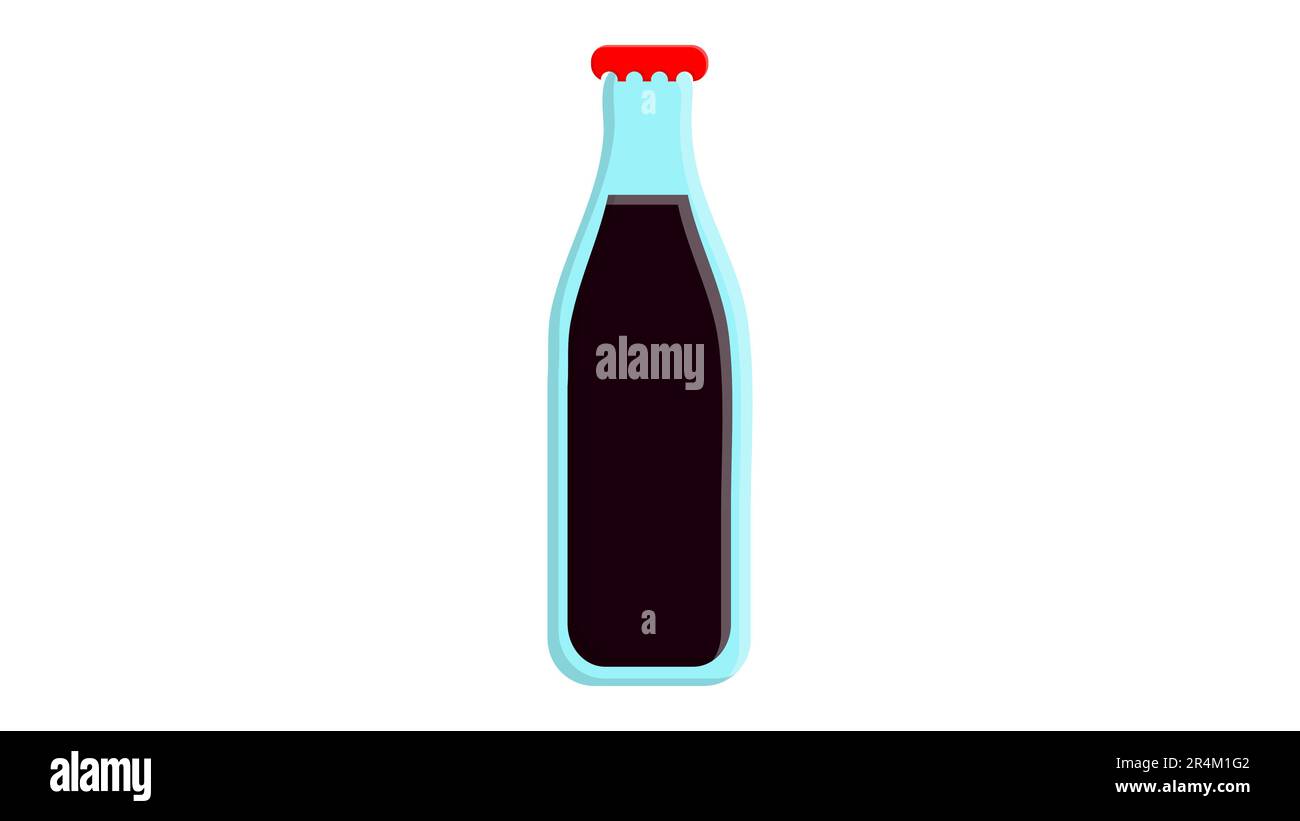 cola bottle icon soda bottle with red lable flat vector cola icon Stock ...