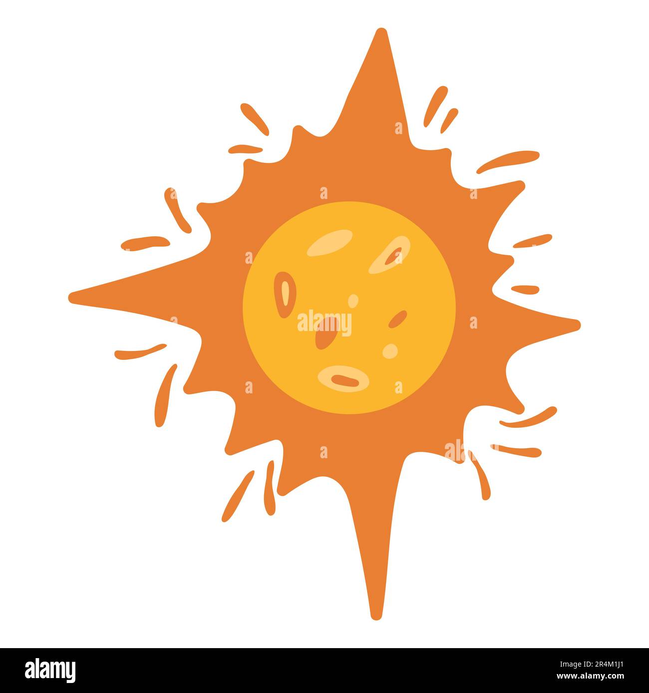 Vector illustration, cartoon sun. Isolated on a white background Stock ...