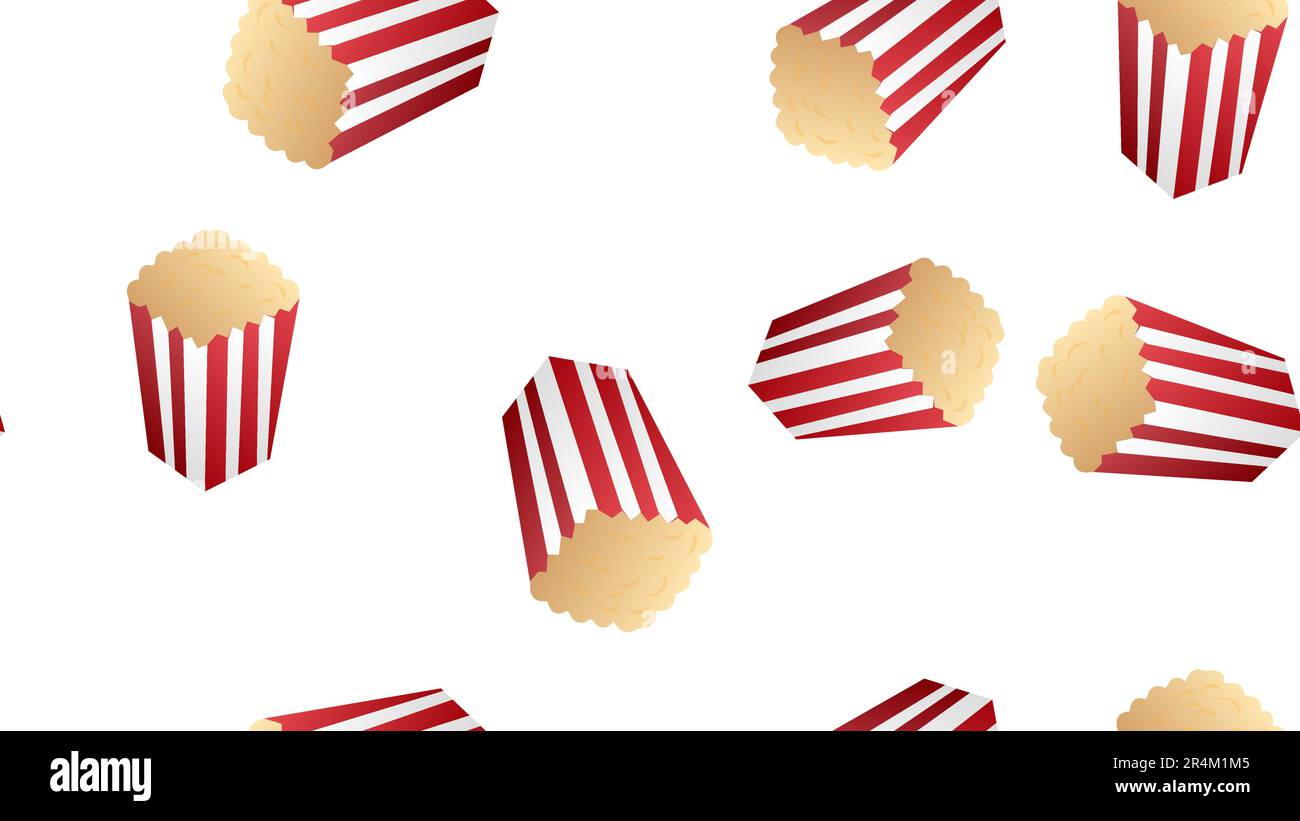 Popcorn icon seamless pattern background. Business concept vector ...