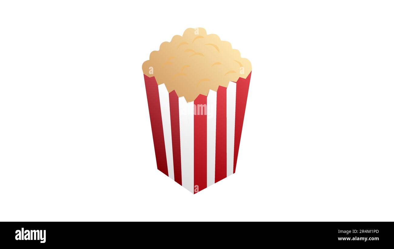Popcorn pack design. Popcorn box isolated on white background. - Vector ...