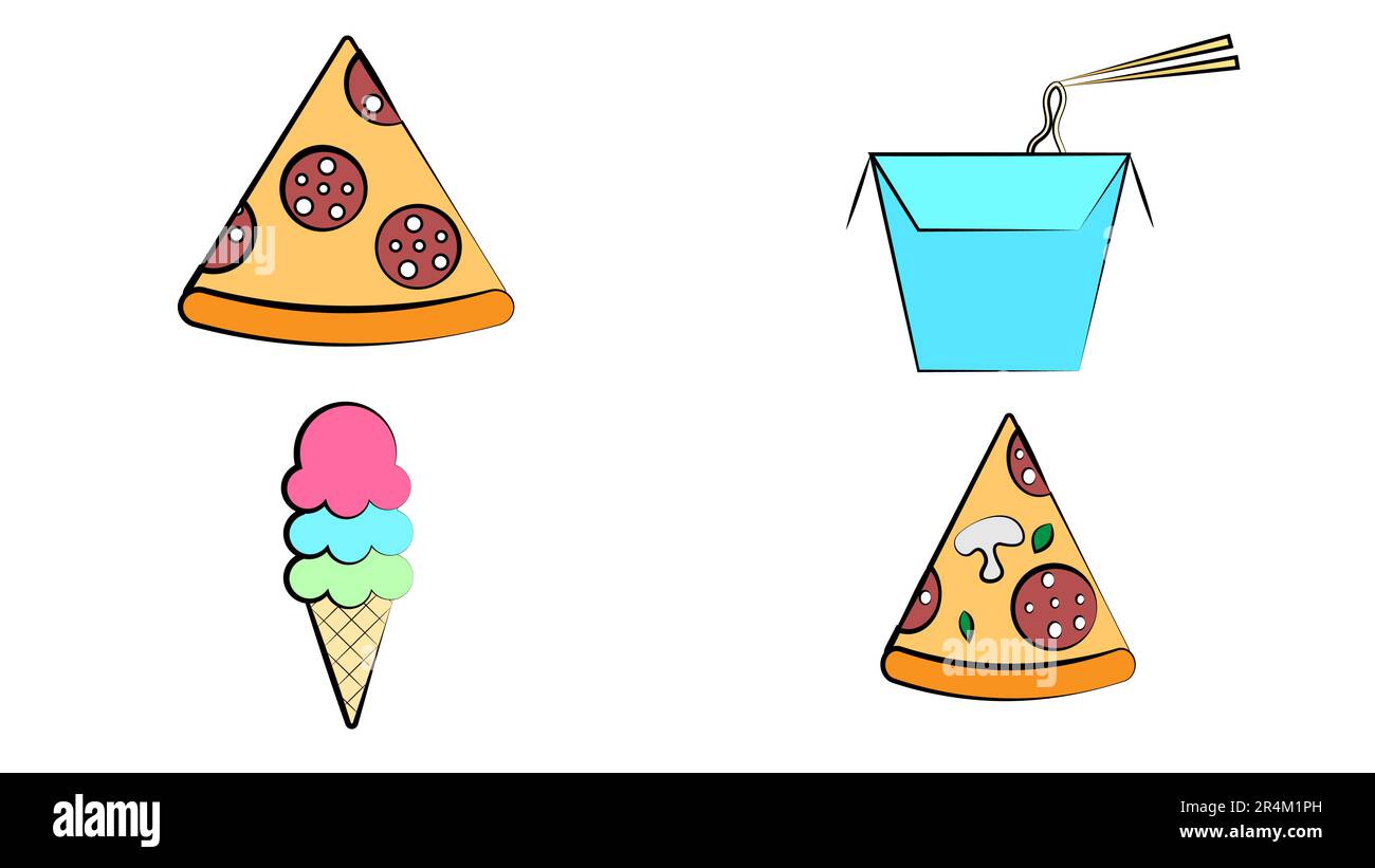 Cute hand drawn vintage craft doodle fast food street food seamless ...