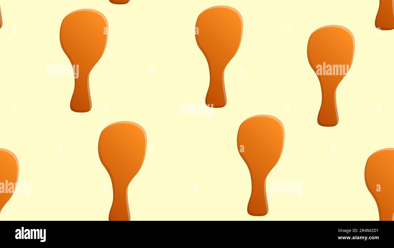 Fried crispy chicken legs seamless pattern on red background. Cartoon ...