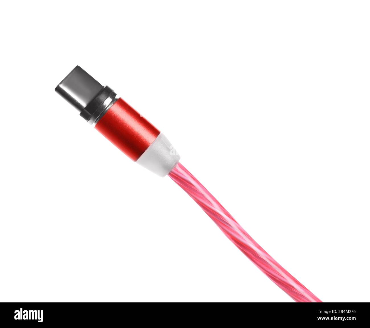 Red USB cable with type C connector isolated on white Stock Photo - Alamy