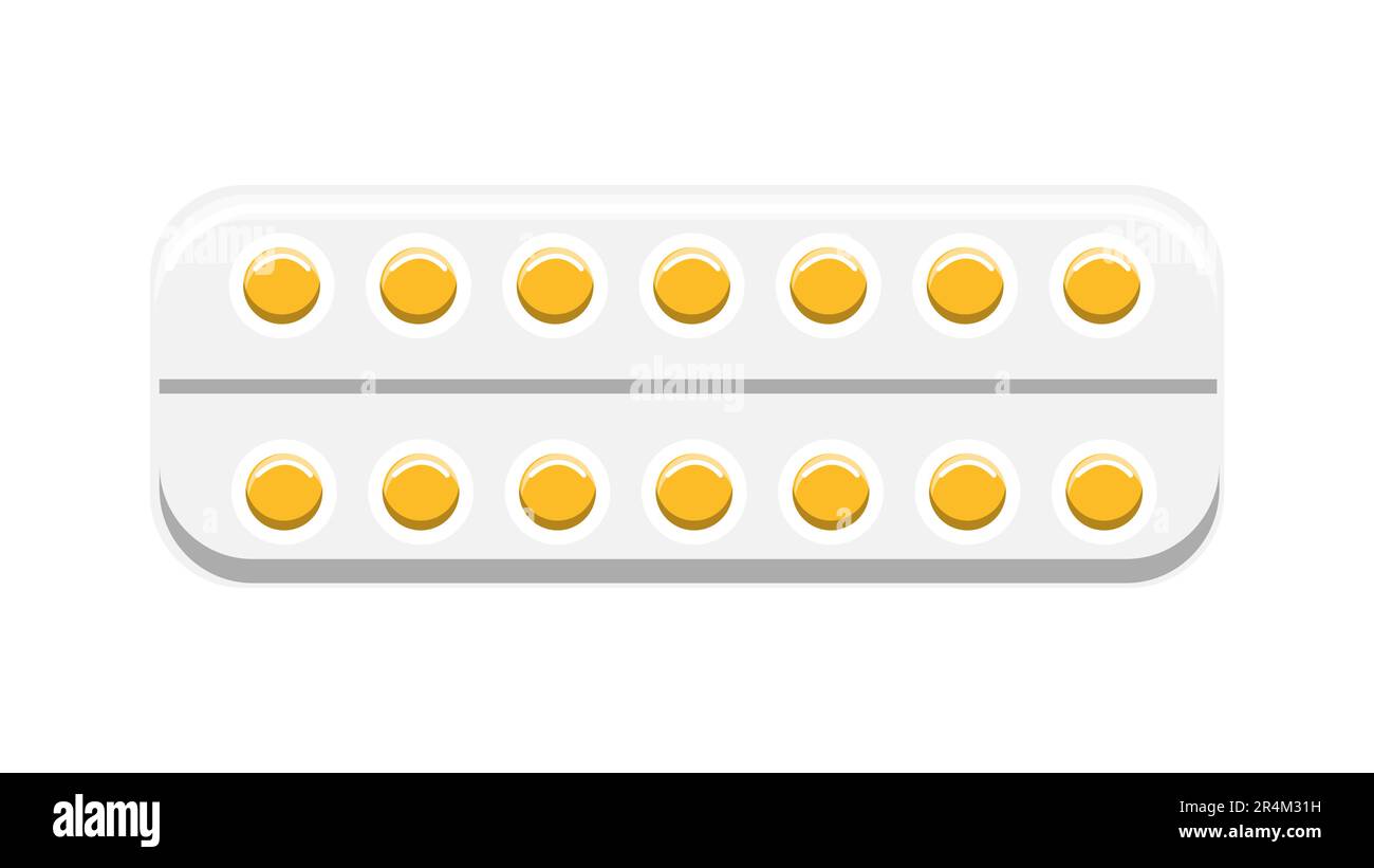 Beautiful medical yellow plates with two-color round pills capsules ...