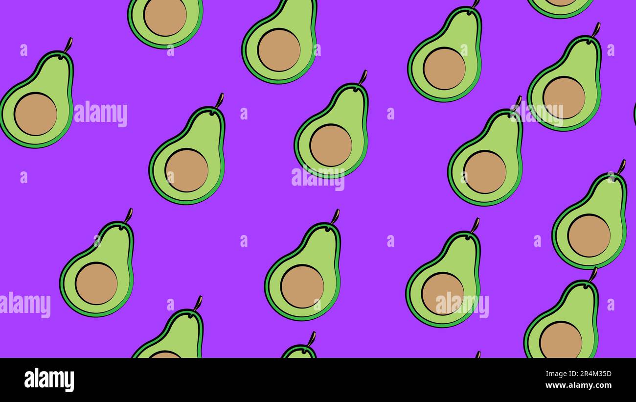 vector illustration. pattern with avocado. illustration for cafes and ...