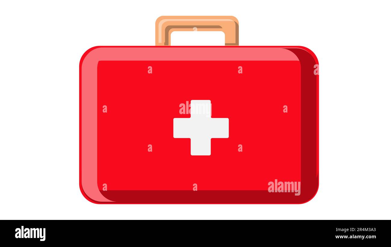 Beautiful medical red first-aid kit car first aid with drugs in the ...