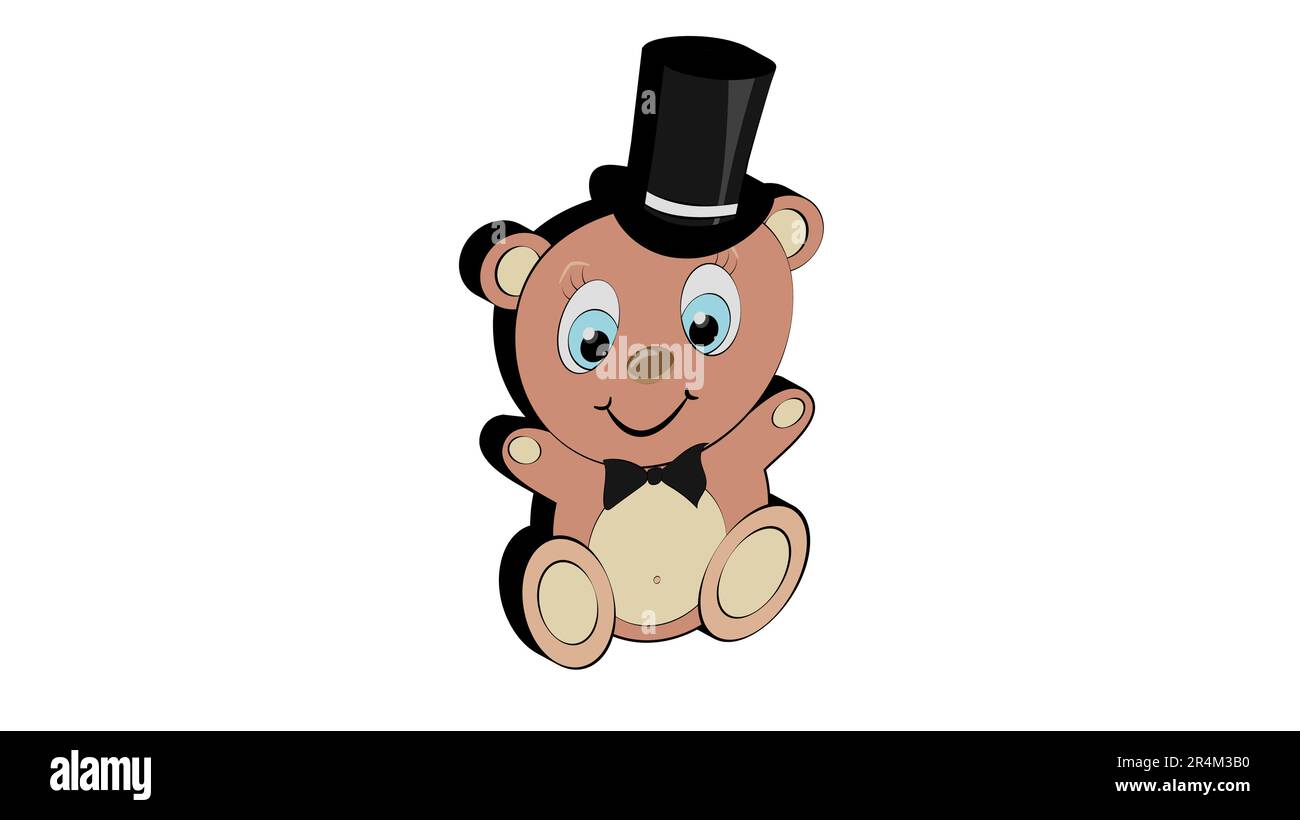 Volumetric 3d bulging cute, beautiful, brown bear boy with a big head ...