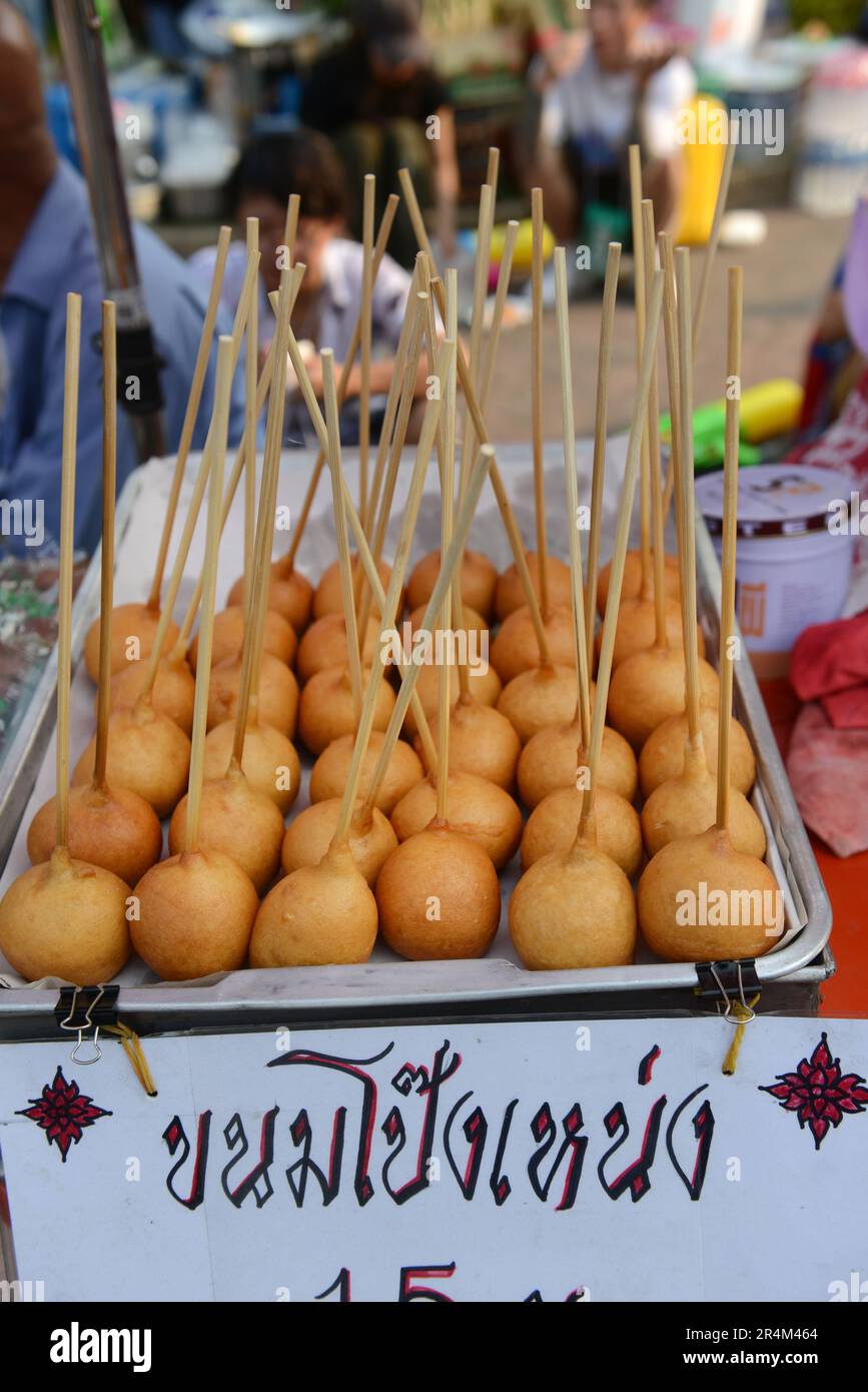Fried pastry balls Thai style. Bangkok, Thailand Stock Photo - Alamy
