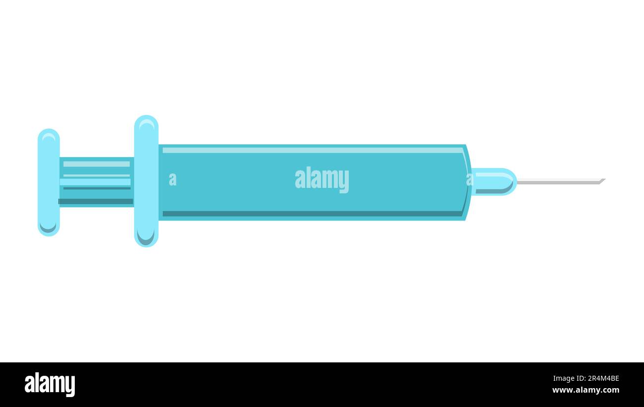 A beautiful medical blue disposable plastic syringe for injecting ...