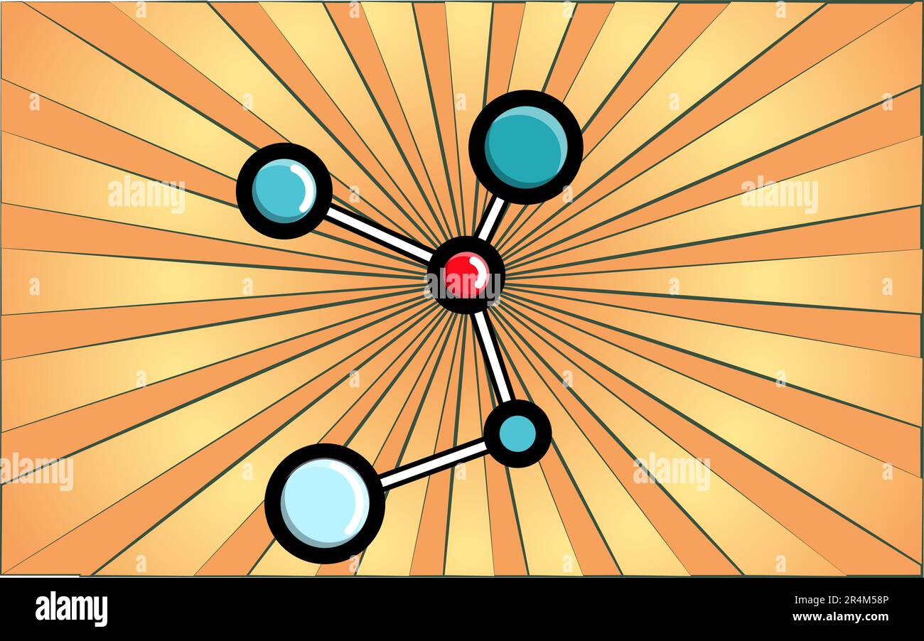 Medical chemical scientific model of a molecule with nuclei on a ...
