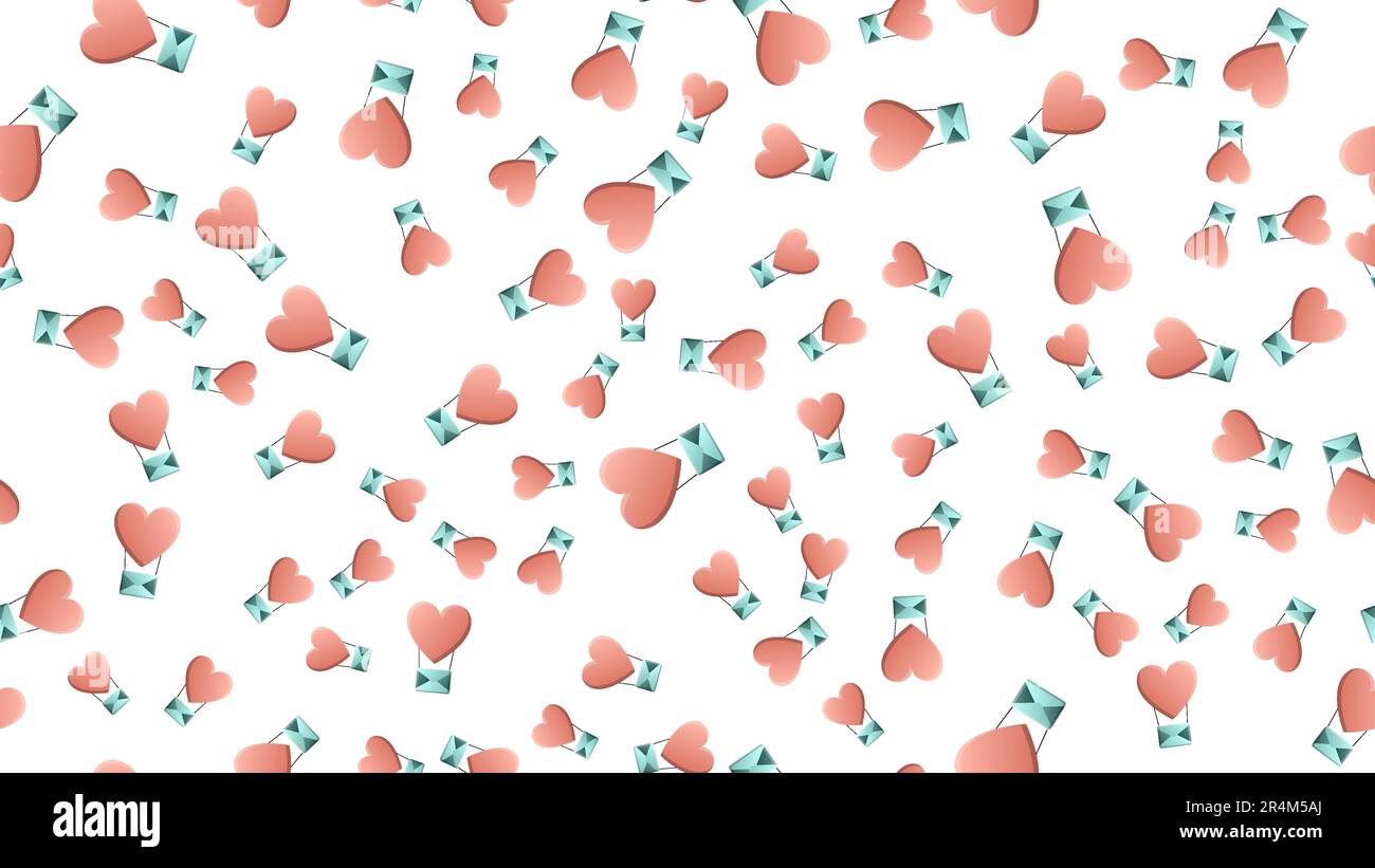 Endless seamless pattern of beautiful festive love joyful hearts in the ...