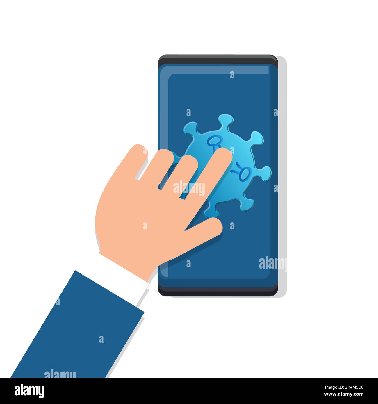 Digital modern touchscreen mobile phone smartphone on a white ...