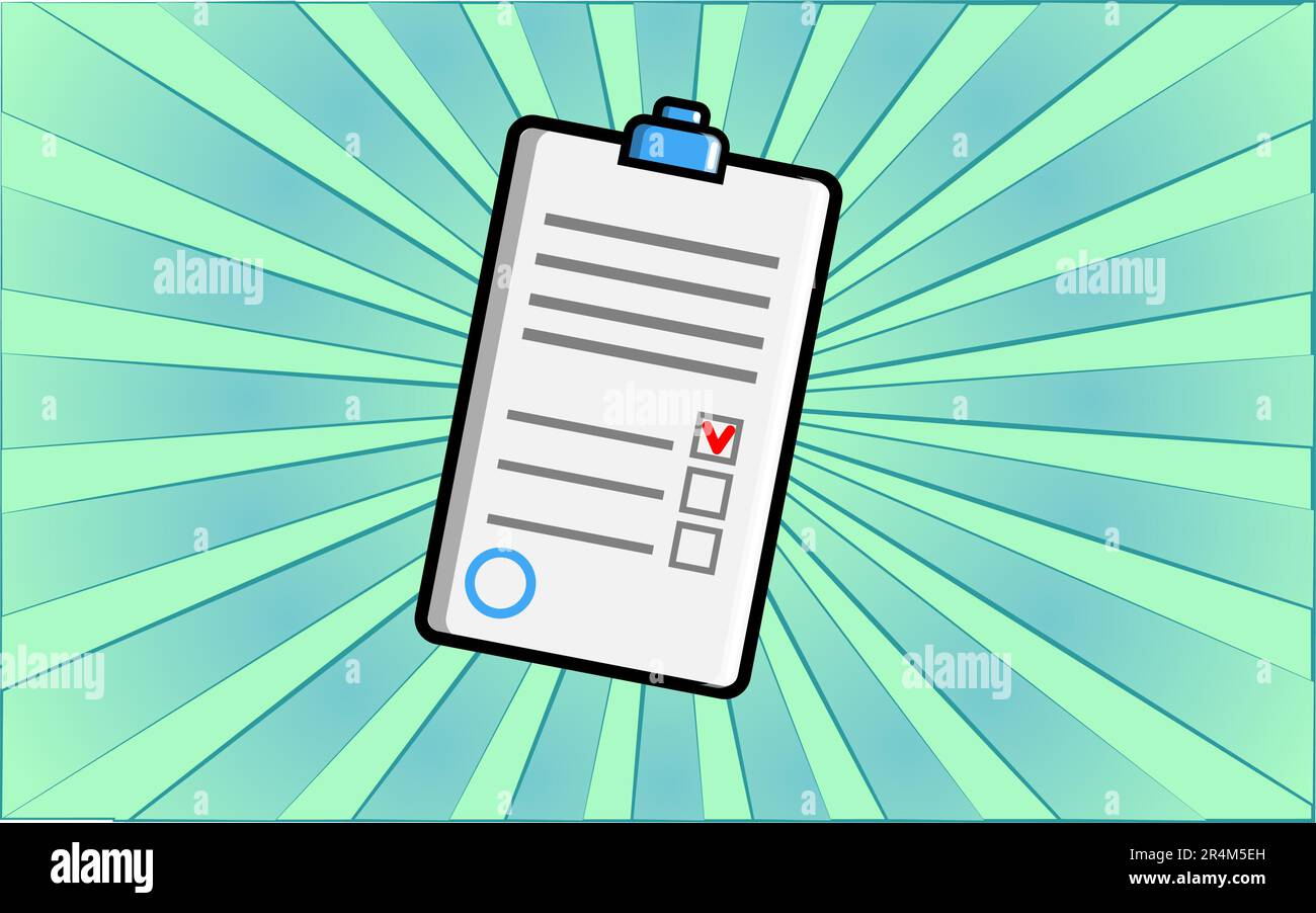 White paper application form with print on abstract blue rays ...