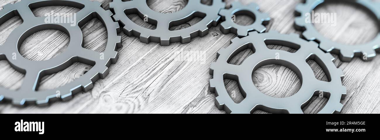 Gear concept. Communications resource ideas. 3d rendering Stock Photo ...