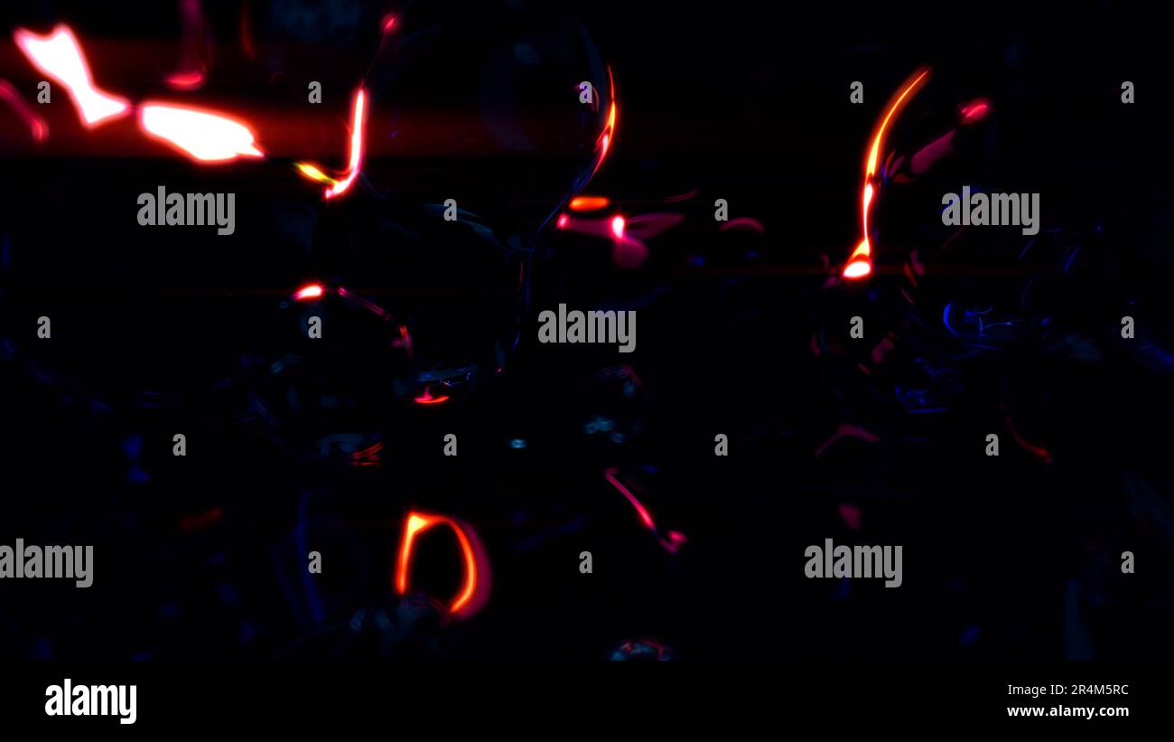 red shining translucent liquid meta spheres on black bg - abstract 3D ...