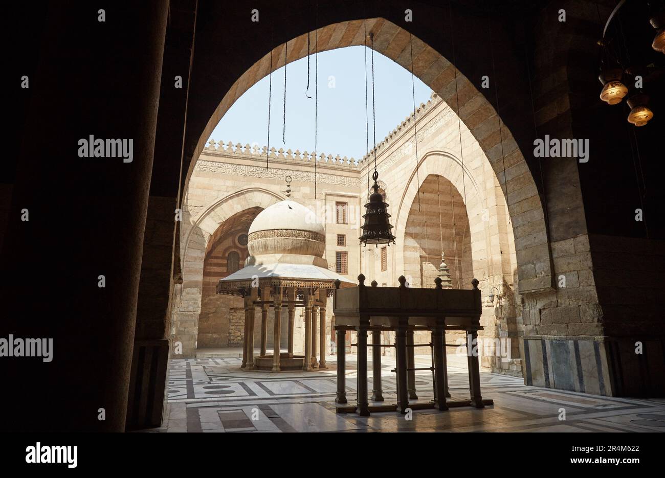 The Mosque-Madrassa of Sultan Barquq on Cairo's al-Muizz Street Stock ...