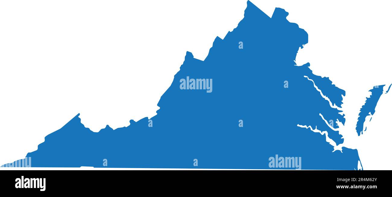 BLUE CMYK color map of VIRGINIA, USA Stock Vector Image & Art - Alamy