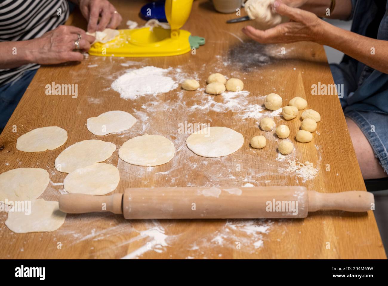 Hand made cheese filled Calzones a traditional Jewish dairy food eaten ...