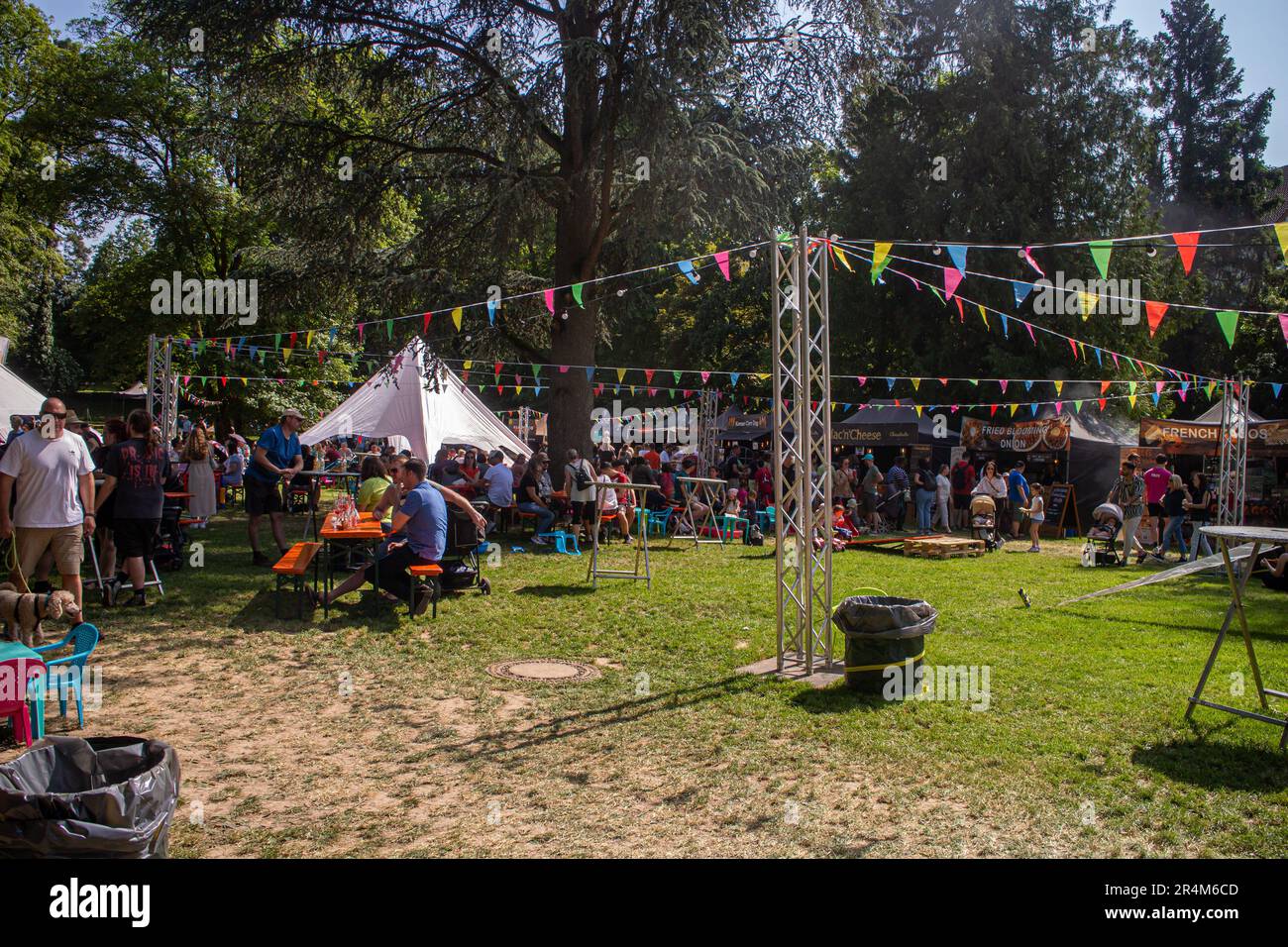 Neckargemuend, Germany: May, 28. 2023: Local street food festival in a ...