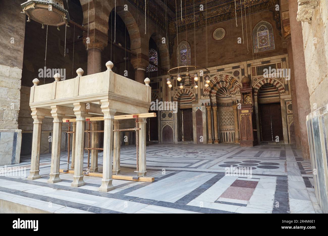 The Mosque-Madrassa of Sultan Barquq on Cairo's al-Muizz Street Stock ...