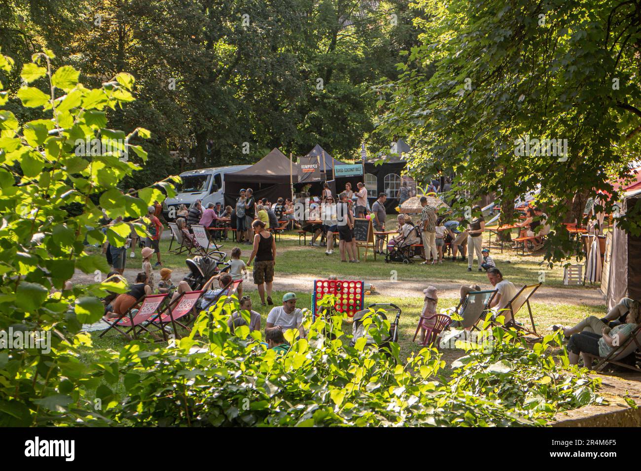 Neckargemuend, Germany: May, 28. 2023: Local street food festival in a ...