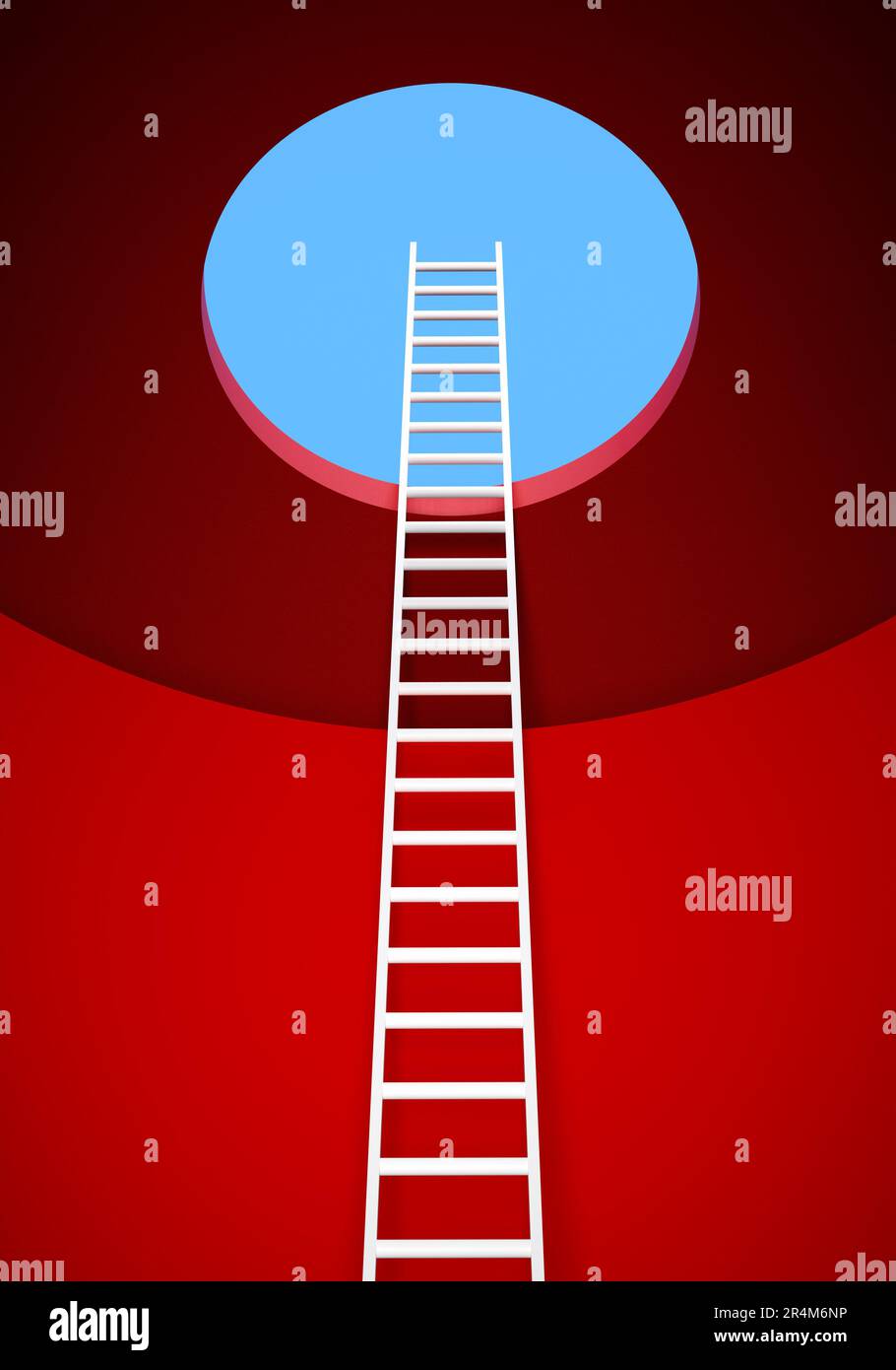 Escape or achievement. Reaching to success, development or freedom ...