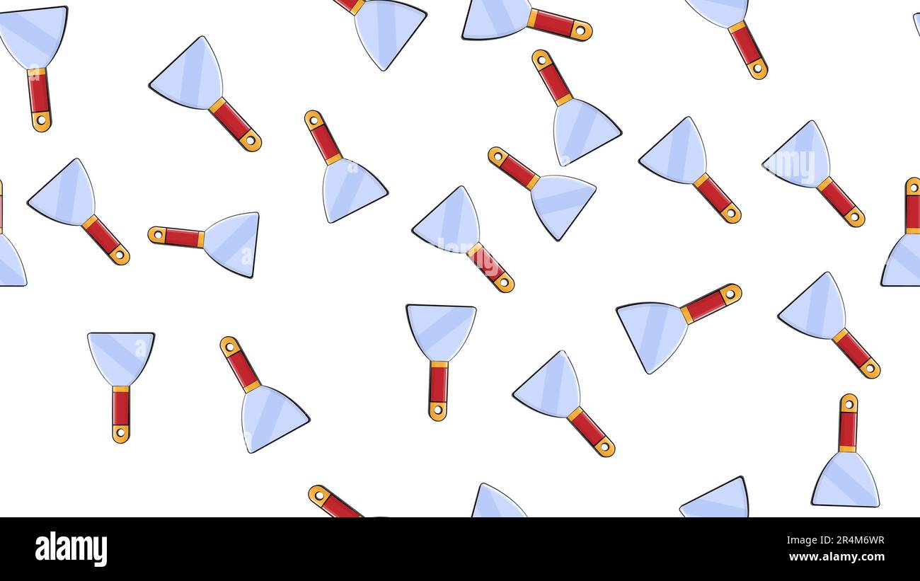 Texture, seamless abstract pattern of red metal spatulas, trowels ...